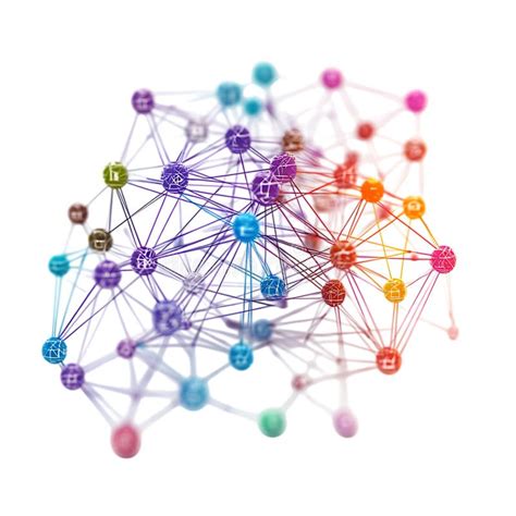 Png Vibrant Network Of Interconnected Nodes Symbolizing Complexity And Connectivity Against A