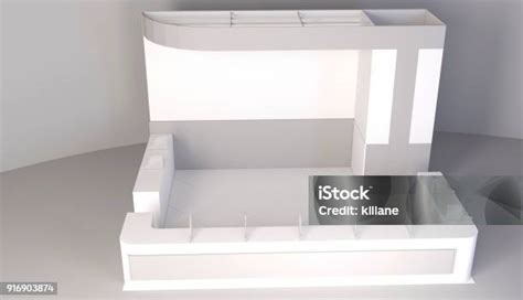 전시회 스탠드 전시 장비의 시각화를 렌더링 광고 공간 흰색 배경에 3d 0명에 대한 스톡 사진 및 기타 이미지 0명 건설 산업 광고 Istock