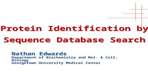 Ppt Protein Identification By Sequence Database Search Dokumentips