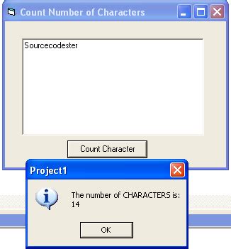 Count Number Of Characters SourceCodester