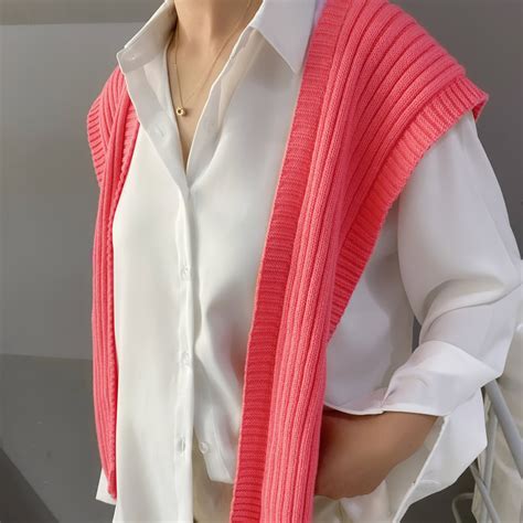 6color 골지 니트 숄 머플러 여성 기본 레이어드 어깨숄 가디건 에이블리