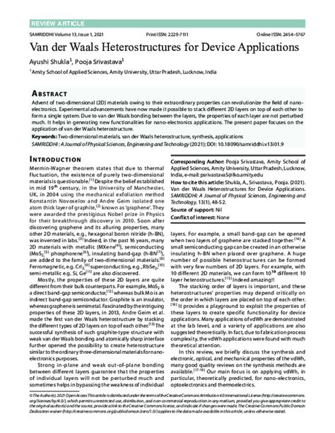 Pdf Van Der Waals Heterostructures For Device Applications