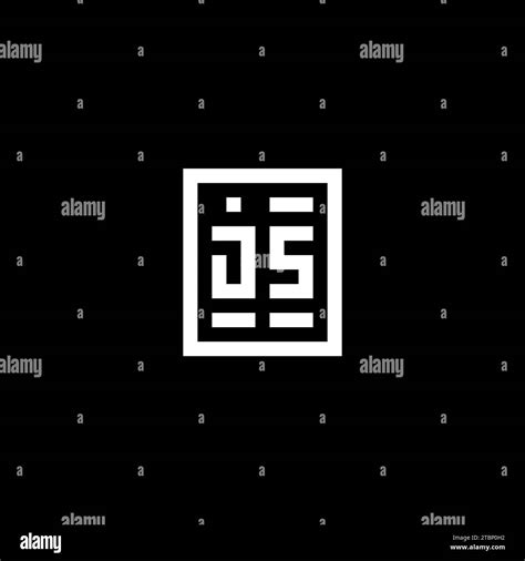 Js Initial Logo With Square Rectangular Shape Style Design Ideas Stock