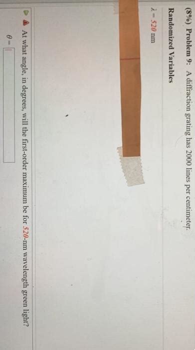 Solved 8 Problem 9 A Diffraction Grating Has 2000 Lines