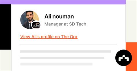 Ali Nouman Manager At Sd Tech The Org