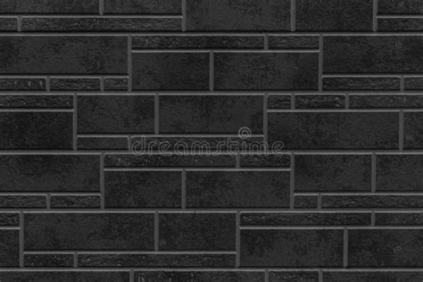 Pattern Of Black Stone Cladding Wall Tile Texture And Seamless
