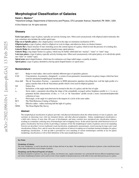 Pdf Morphological Classification Of Galaxies