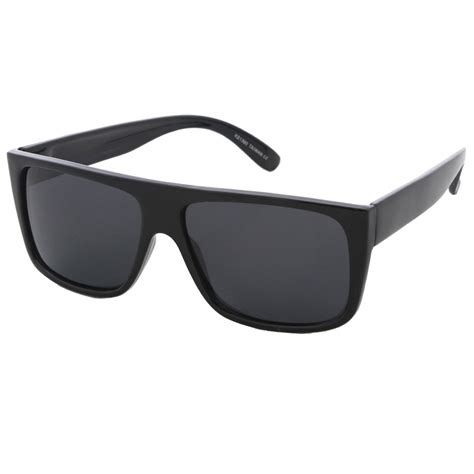 Mens Retro Super Flat Top Aviator Square Sunglasses Zerouv
