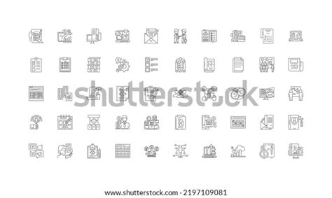 Programm Concept Illustration Linear Icons Line Stock Vector Royalty Free 2197109081