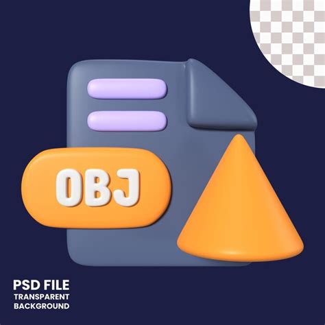 Premium Psd Obj File Extension 3d Illustration Icon