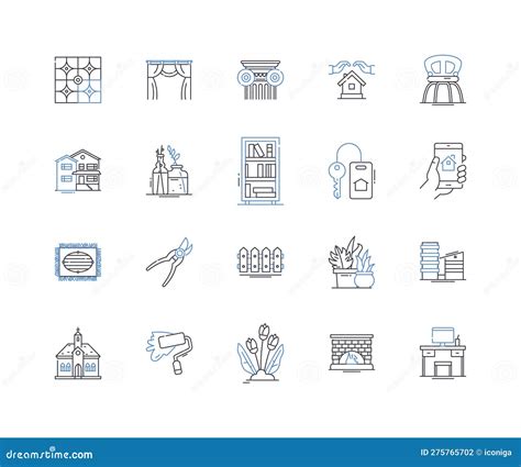 Industrial Design Line Icons Collection Ergonomics Materials Aesthetics Sustainability