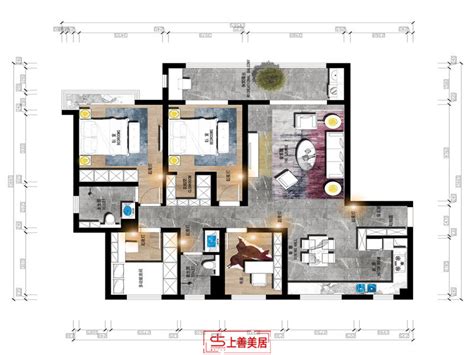 德贤公馆160现代风格装修效果图 石家庄上善美居装饰公司