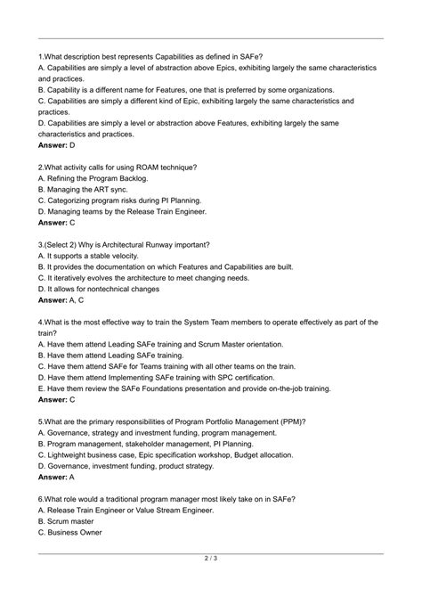 Ppt Scaled Agile Safe Spc Practice Test Questions Powerpoint Presentation Id 12801275