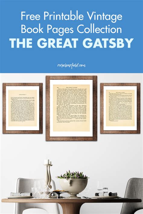 free printable vintage the great gatsby book pages rose clearfield