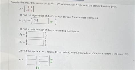 Solved Consider The Linear Transformation T Rn→rn Whose