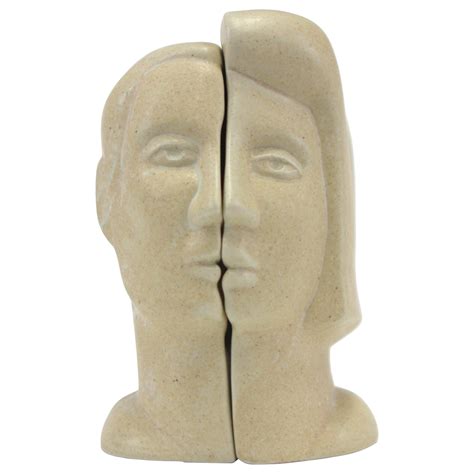 Peter Wright Interlocking Male Female Busts Sculpture At 1stdibs