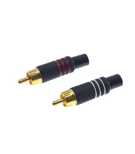 RCA Connectors Gold Plated Ø6mm Pair Black Audiophonics