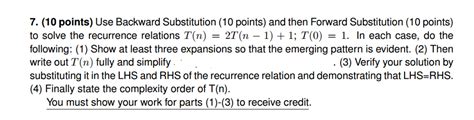 Solved Use Backward Substitution And Then Forward