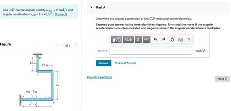 Solved Link AB has the angular velocity ωAB rad s and Part Chegg com