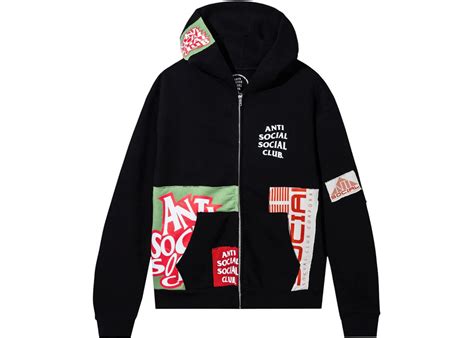 Anti Social Social Club Patchwork Hoodie Black Side Kicks