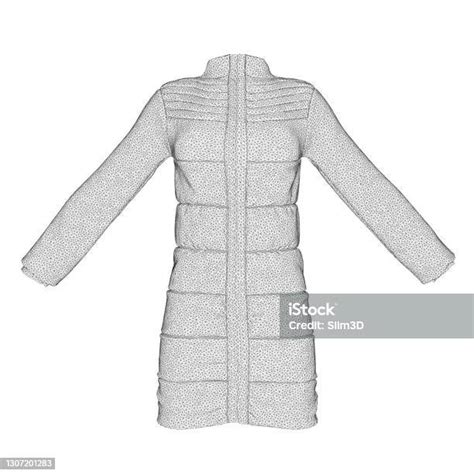 흰색 배경에 고립 된 마네킹에 착용 재킷 와이어 프레임 3d 전면 보기 벡터 일러스트레이션 0명에 대한 스톡 벡터 아트 및 기타