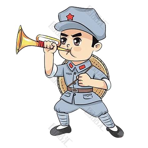 吹号子的红军素材 图品汇
