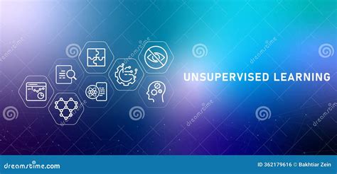 Unsupervised Learning Gradient Header Cognitive Thinking Machine Smart Technology Automation