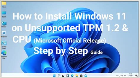 How To Install Windows 11 On Unsuppered Tpm 1 2 Cpu Microsoft