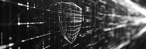 Wireframe Of Cybersecurity Shield Data Protection And Privacy Concept Cybersecurity Data