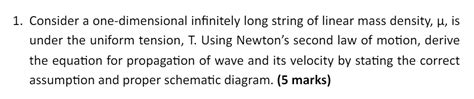 Solved Consider A One Dimensional Infinitely Long String Of