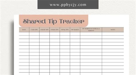 Shared Server Tip Tracker Efficient Template For Tip Management