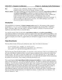 Project II Analyzing Cache Performance CSCI 4717 Docsity