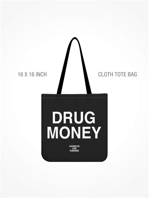 All Over Print Cloth Tote Bag Drug Money Black Linda Finegold