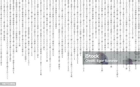 흰색 배경의 이진 코드입니다 실행 숫자 개념입니다 빛 벽지에 떨어지는 숫자 매트릭스 배경 0 및 1 기호 해커 템플릿 벡터 일러스트레이션 떨어짐에 대한 스톡 벡터 아트 및