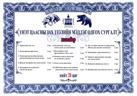 Үнэт цаасны анхан шатны мэдлэг олгох ээлжит сургалт болно