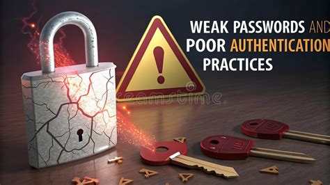 Visual Representation Of Weak Passwords And Poor Authentication Practices Highlighting Security