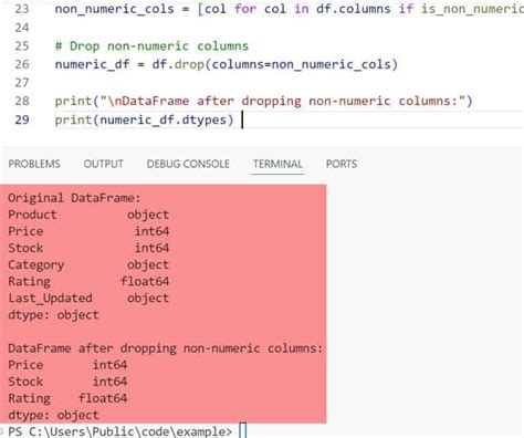 Drop Non Numeric Columns From Pandas Dataframe