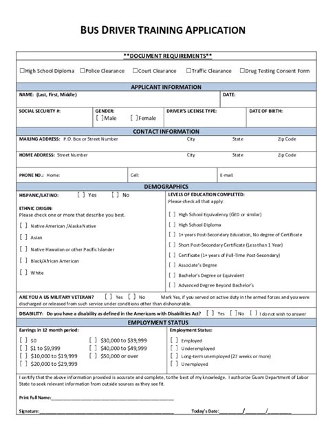 Fillable Online School Bus Driver Applicationcertification Fax Email