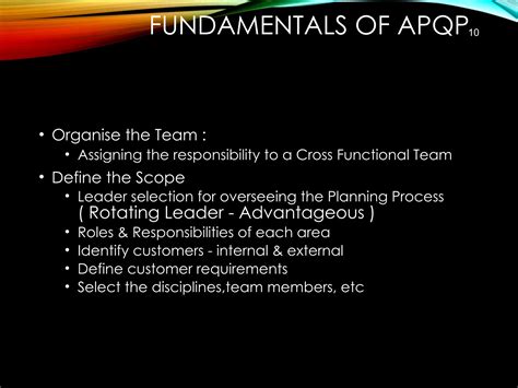 Apqp Tool For Manufacturing Trainingg Ppt