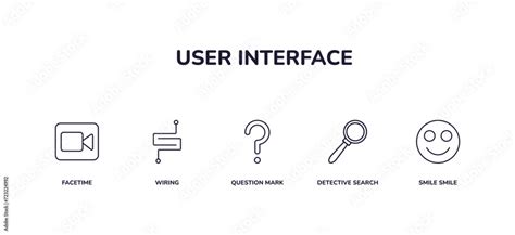 Editable Outline Icons Set Thin Line Icons From User Interface Collection Linear Icons