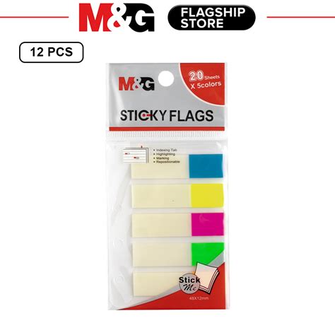 Mandg Sticky Flags White Pet 5 Colors Ys 98 12pcs Shopee Philippines
