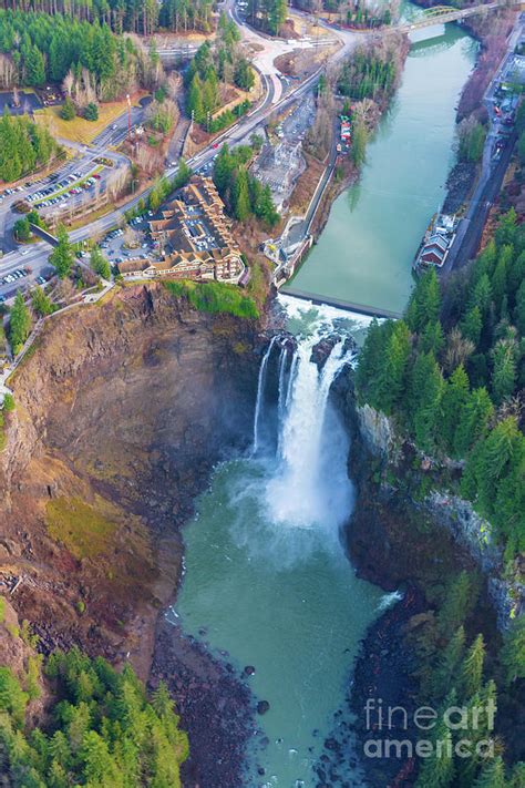 Aerial Snoqualmie Falls Photograph By Mike Reid Fine Art America