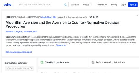 Algorithm Aversion And The Aversion To Counter Normative Decision