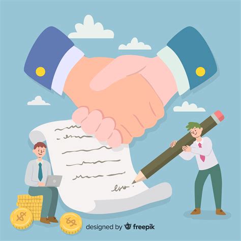 Concepto De Acuerdo De Negocios Dibujado A Mano Vector Gratis