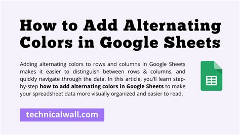 How To Add Alternating Colors In Google Sheets 2025 Technical Wall