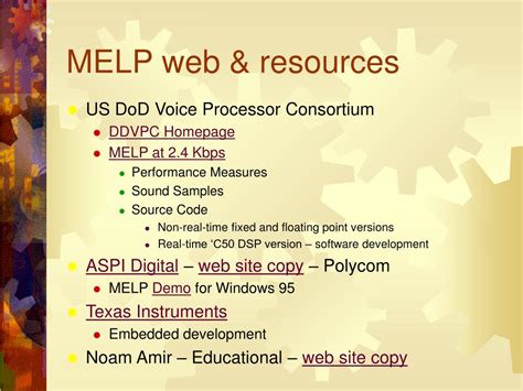 Ppt Mixed Excitation Linear Predictive Coder Melp Powerpoint Presentation Id477569