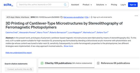 3d Printing Of Cantilever Type Microstructures By Stereolithography Of