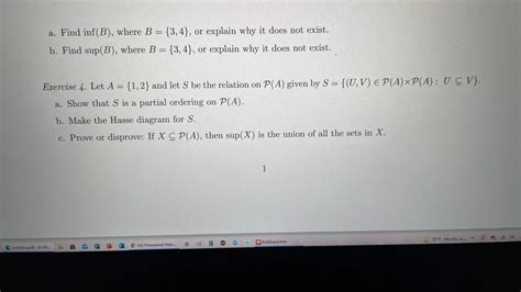 Solved Exercise 4 Let A 1 2 And Let S Be The Relation Chegg Com