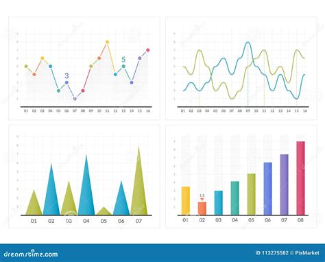 Bar And Line Charts Stock Vector Illustration Of Data 113275582