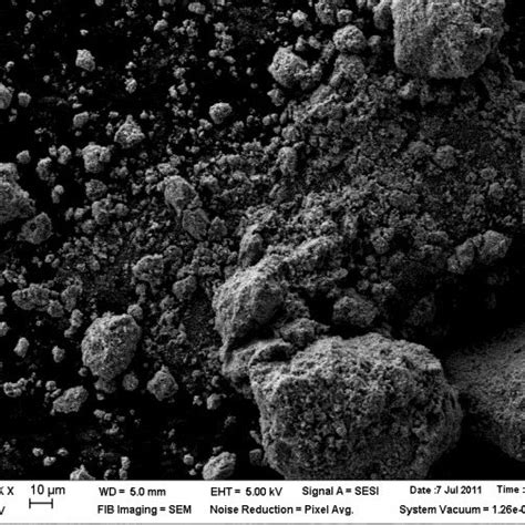 Sem Micrograph Of The Hydroxyapatite Powder Heat Treated At 200 0 C Download Scientific Diagram